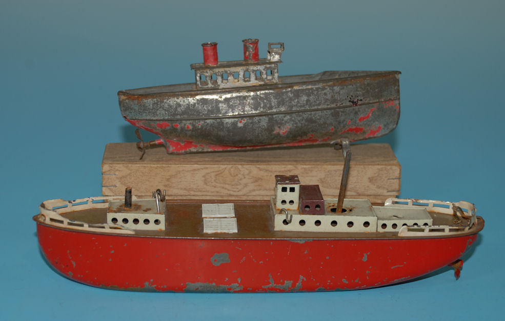 2 Blech Schiffe * Dampfer & Lastenschlepper * 20er Jahre