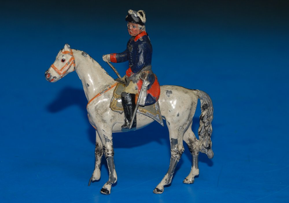 Georg Heyde tin figure Big figure * Rider figure - the old Fritz * at 1900