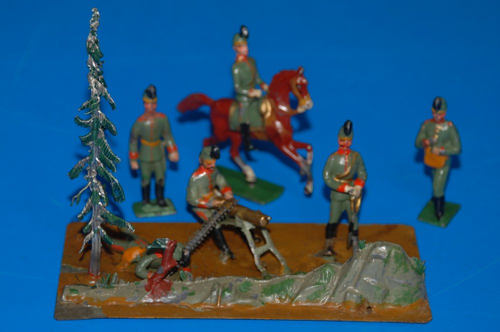 Georg Heyde tin figures * SMG position figure group * rare at 1900