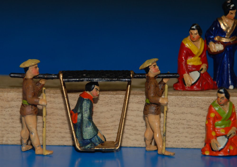 antike seltene Zinnfiguren Gruppen * Asiaten * Georg Heyde Dresden um 1900