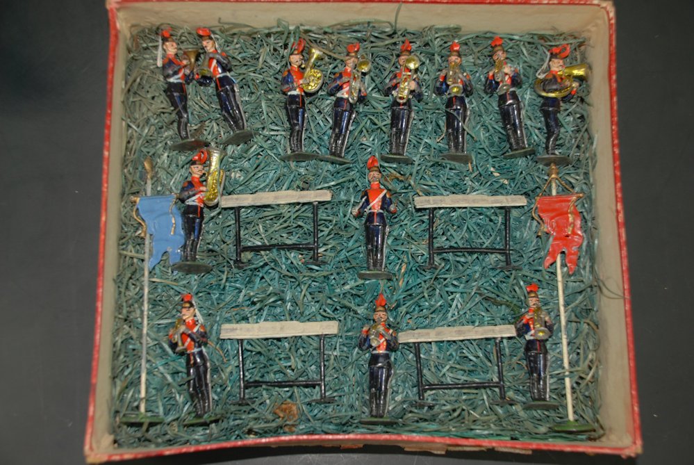 NORIS Zinnfiguren Husaren Parade Musiker im O.K. * Höhe 6,5 cm * um 1900