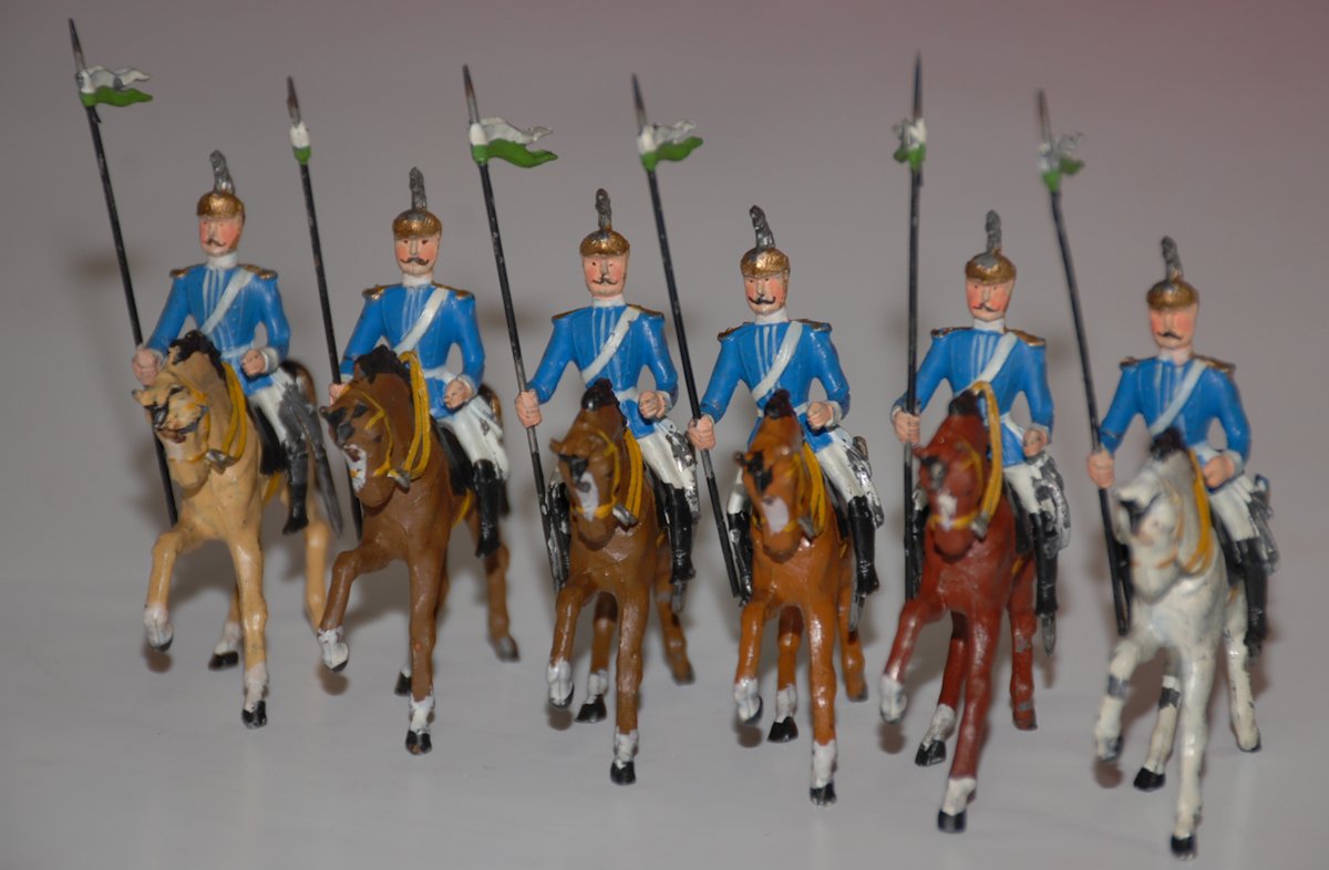 Heyde, Georg pewter figures * 6 pieces Saxon Guard riders * 1.9 inch ...