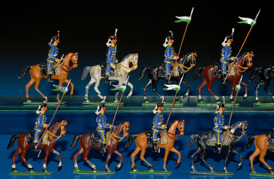 Georg Heyde tin figures * 16 x Saxon uhlans cavalry * at 1900