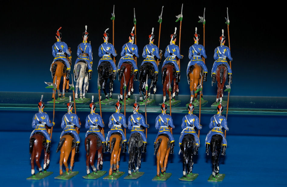 Georg Heyde tin figures * 16 x Saxon uhlans cavalry * at 1900